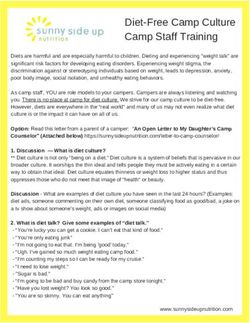 Diet-Free Camp Culture Camp Staff Training