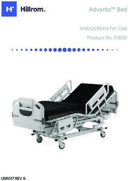 Advanta Bed Instructions for Use - Product No. P1600 - Hillrom