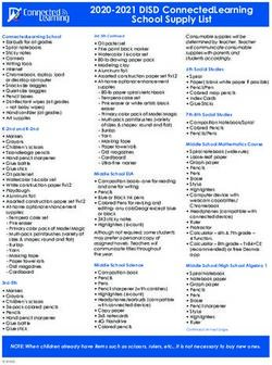 2020-2021 DISD ConnectedLearning School Supply List
