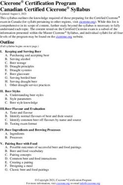 Cicerone Certification Program Canadian Certified Cicerone Syllabus