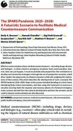 The SPARS Pandemic 2025-2028: A Futuristic Scenario to Facilitate ...