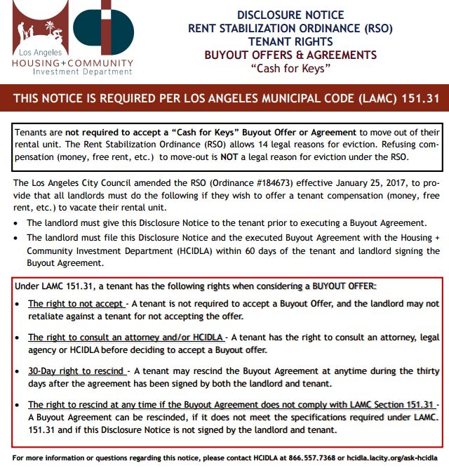Rent Stabilization Ordinance - Evictions & Tenant Buyout Notification ...