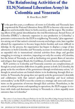 ELN(National Liberation Army) in - In the past five years, a confluence ...