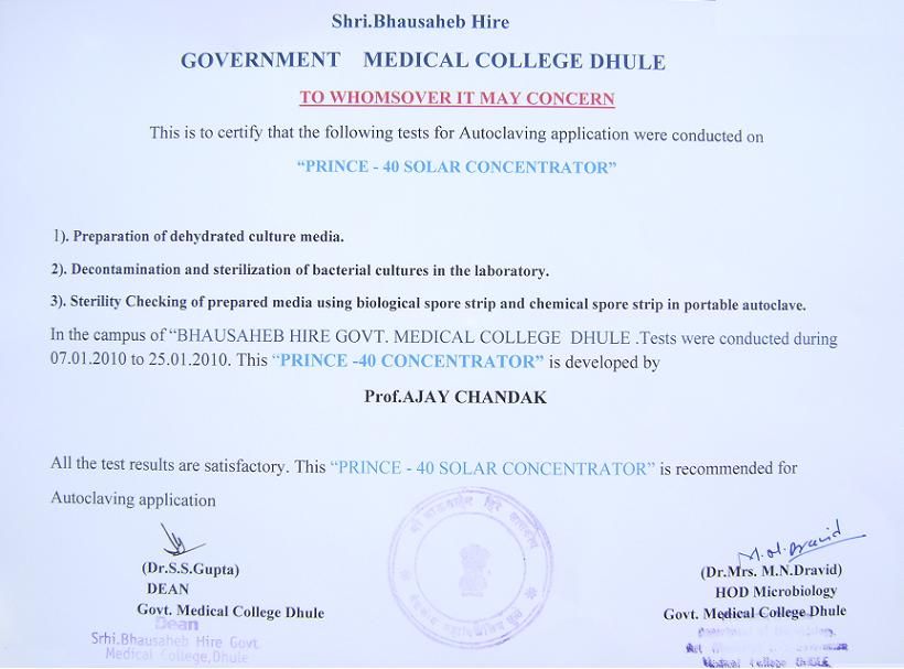 PRINCE-40 SOLAR CONCENTRATOR, DO IT YOURSELF (DIY) KIT