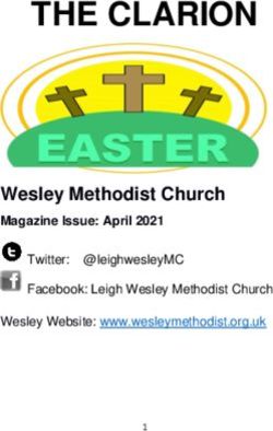 THE CLARION Wesley Methodist Church - Magazine Issue: April 2021