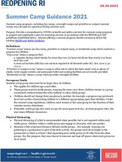 Summer Camp Guidance 2021 - Reopening RI