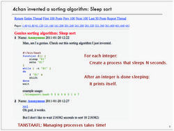 4chan invented a sorting algorithm: Sleep sort - For each integer