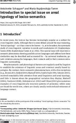 Introduction to special issue on areal typology of lexico-semantics - De Gruyter