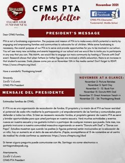 CFMS PTA PRESIDENT'S MESSAGE