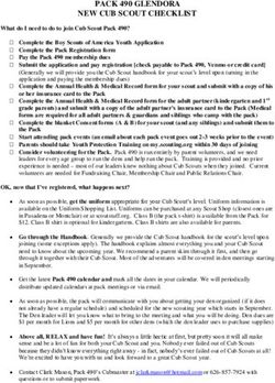 PACK 490 GLENDORA NEW CUB SCOUT CHECKLIST