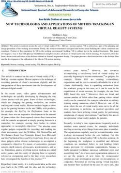 NEW TECHNOLOGIES AND APPLICATIONS OF MOTION TRACKING IN VIRTUAL REALITY SYSTEMS