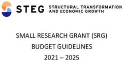 SMALL RESEARCH GRANT (SRG) BUDGET GUIDELINES 2021 2025