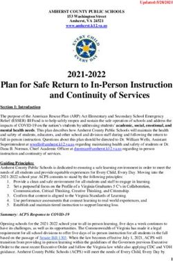 Plan for Safe Return to In-Person Instruction