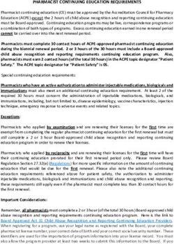 PHARMACIST CONTINUING EDUCATION REQUIREMENTS