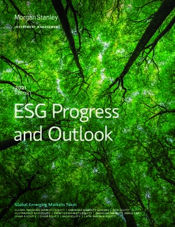 ESG Progress and Outlook - Morgan Stanley