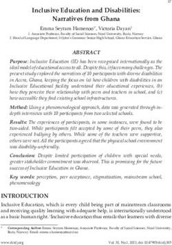Inclusive Education and Disabilities: Narratives from Ghana ...
