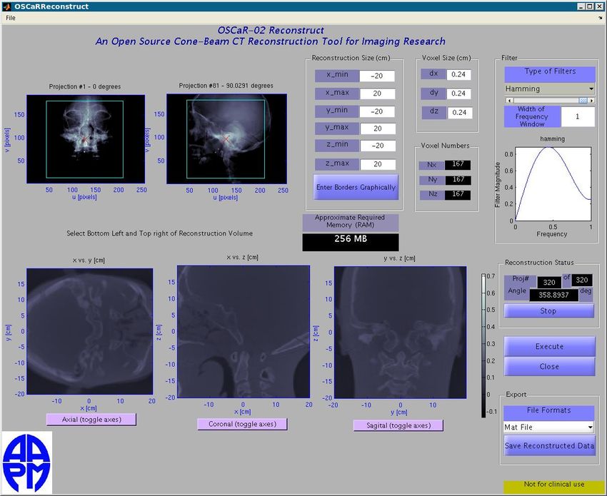 Open Source Cone Beam Reconstructor Oscar