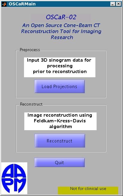 Open Source Cone Beam Reconstructor Oscar