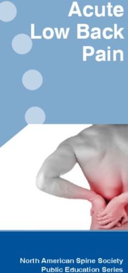 Acute Low Back Pain - North American Spine Society Public Education Series